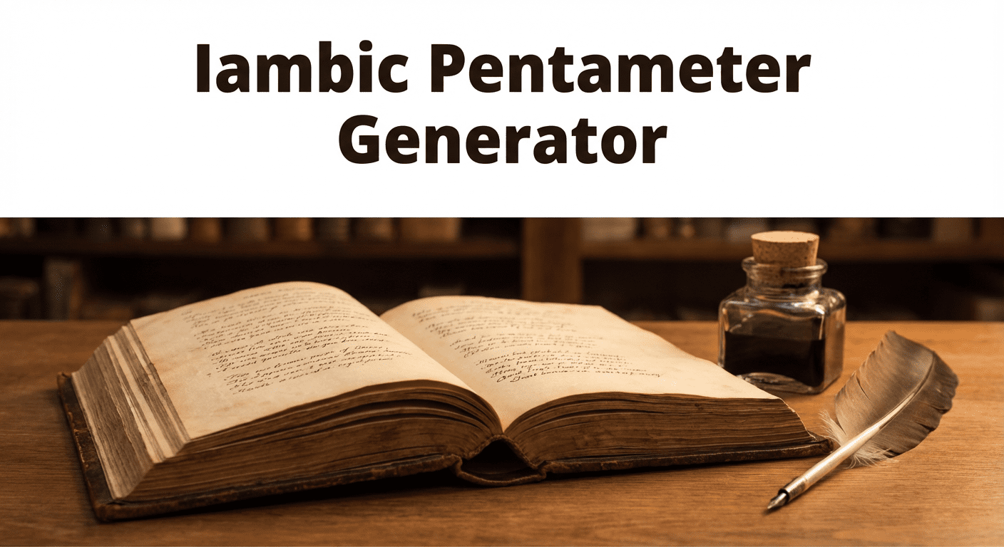 Iambic Pentameter Generator - Free AI Iambic Pentameter Writer Online