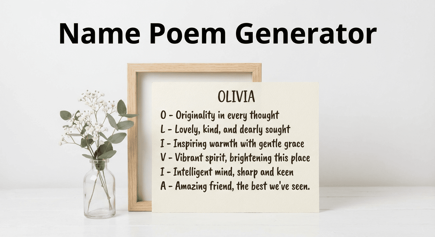 Name Poem Generator - Free AI Acrostic Name Poem Maker Online