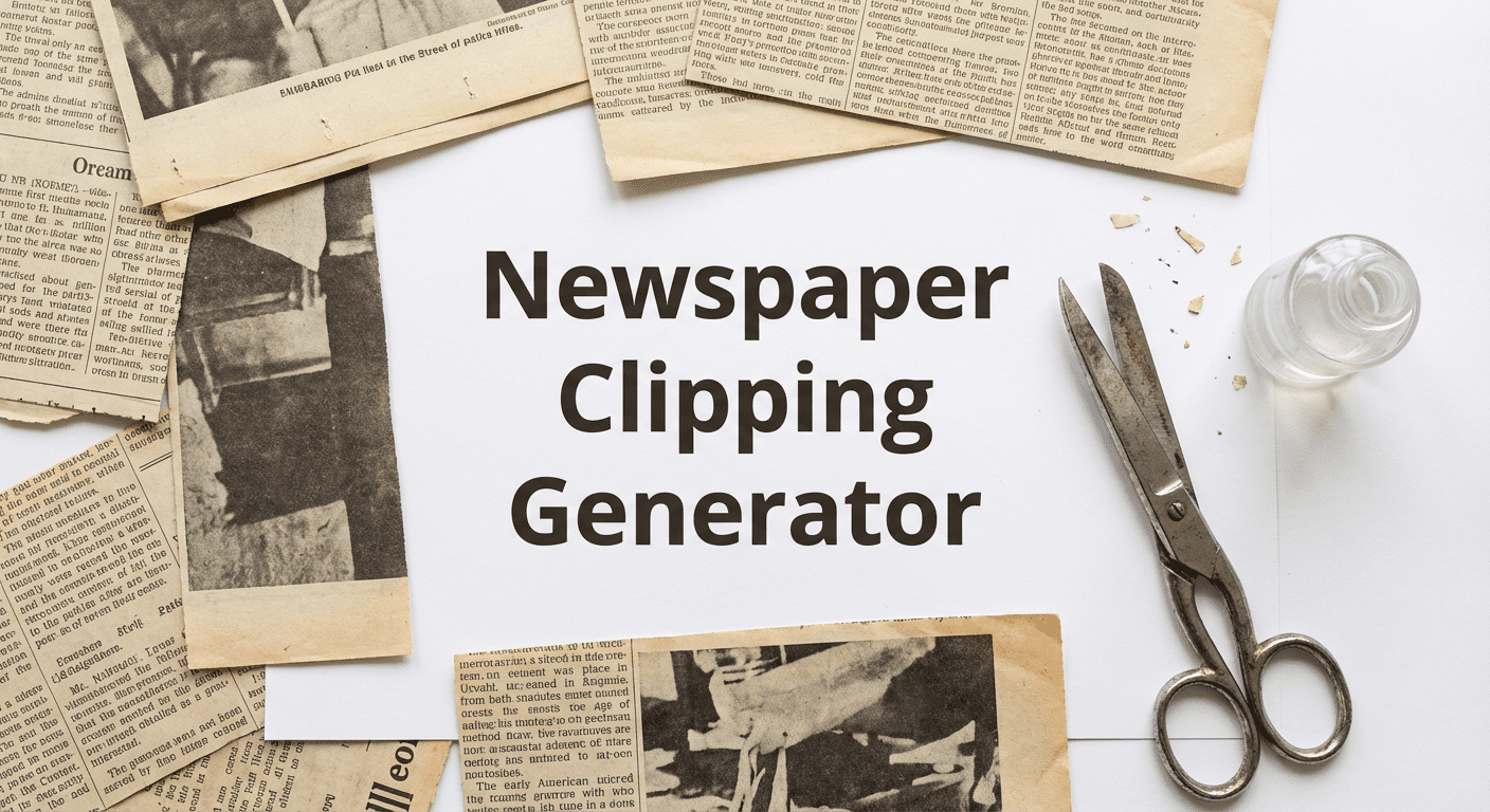 Newspaper Clipping Generator - Free AI Newspaper Article Maker Online